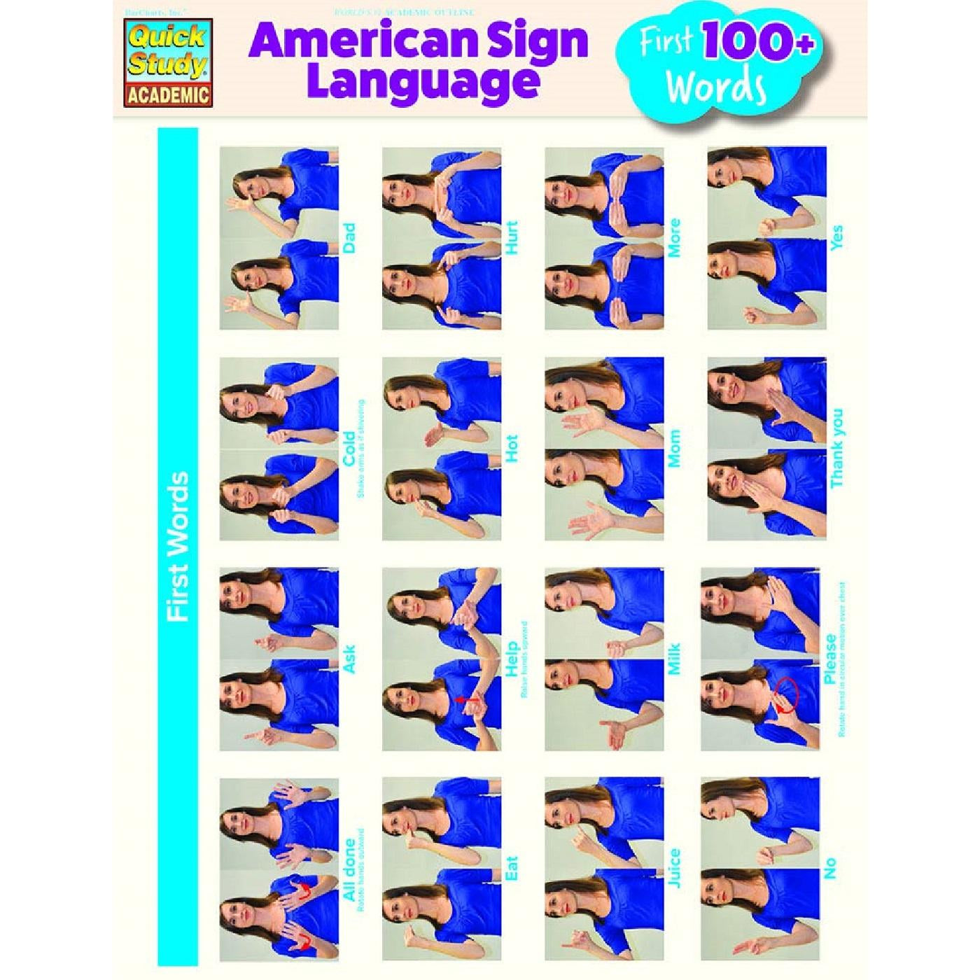 American Sign Language: First 100+ Words Bar Chart – University Book Store