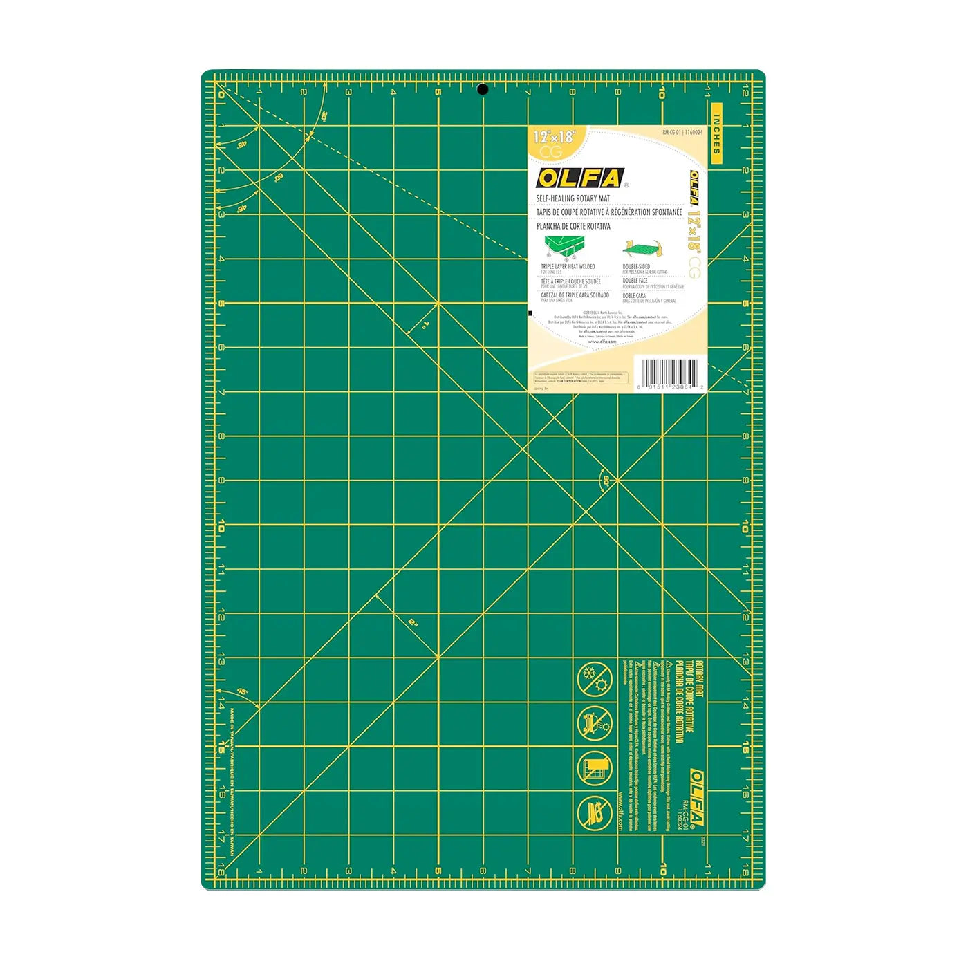 OLFA Double Sided Self-Healing 12" x 18" Cutting Mat – University Book ...